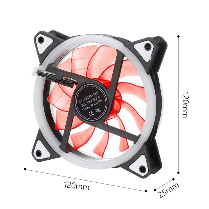 120mm Colourful LED Cooling Fan 12V 4Pin to 3Pin RGB Computer Case PC ...
