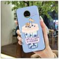 For Motorola G5s Plus Back Cover Case Fashion Blueberry milk tea ...