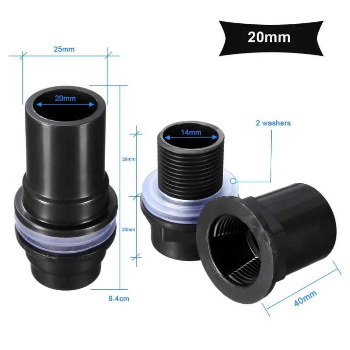 20mm Waterproof New Black Straight Tube Pipe Fitting Connector PVC Pipe ...