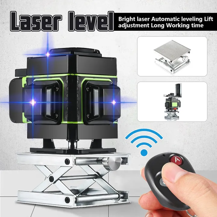 3D Blu-ray New 12 Self Leveling Cross Line Laser Level Plumb Dot Rotary ...