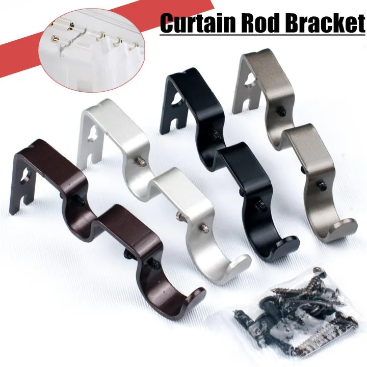 Iron Tools Durable DIY Heavy Duty Double Window Curtain Rod Pole Holder ...
