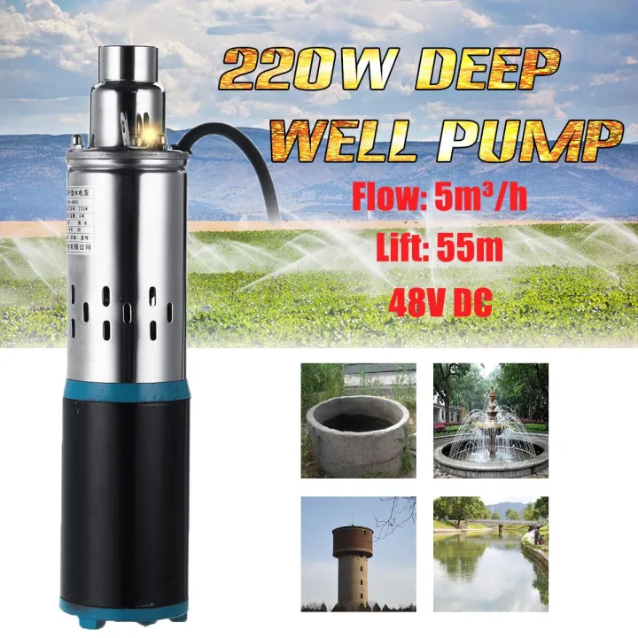 Stainless Steel 220W 48V Lift 55M 5M3/H High Power Water Pump Deep Well ...