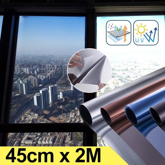 45cm x 2M One Way Mirror Window Film Stickers Reflection Tint Solar ...