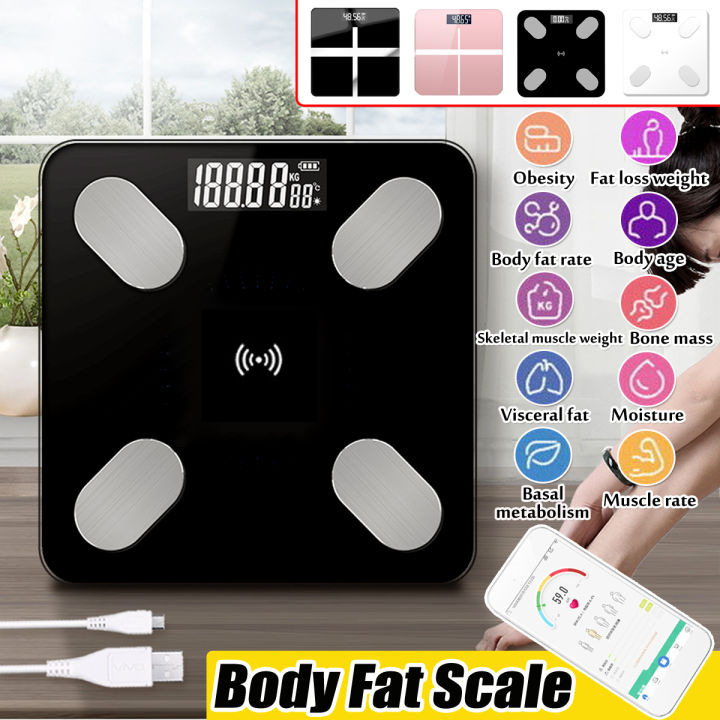 USB Bathroom Weight Digital Scales Smart APP Body Fat Bluetooth ...