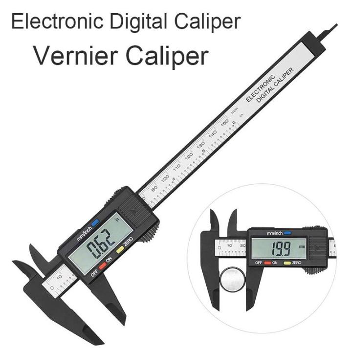 Electronic Digital Caliper Vernier Caliper 0-150mm Carbon Fiber Digital ...