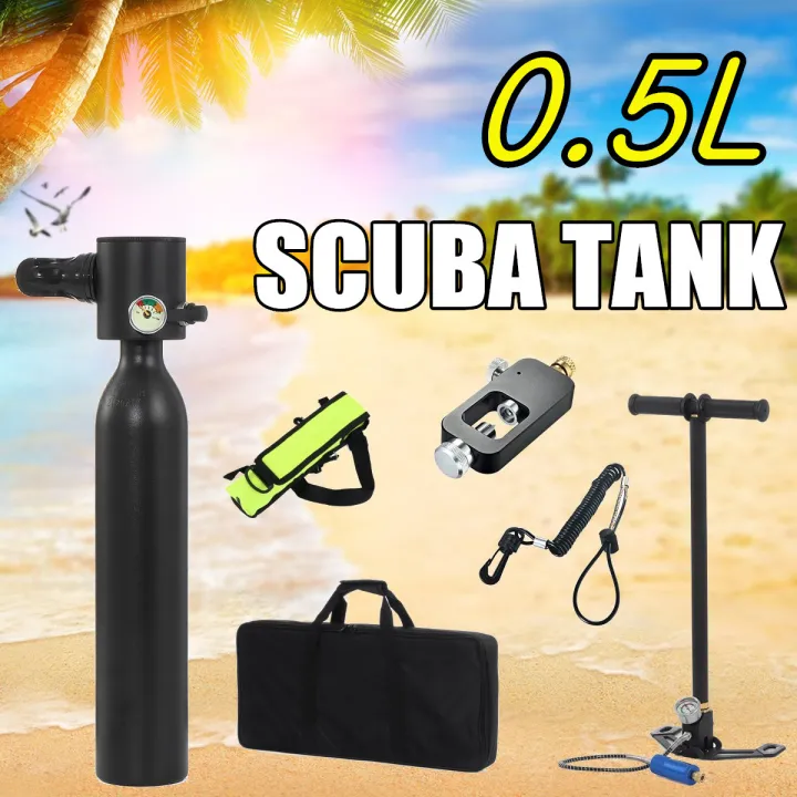 Mini 0.5L Scuba Tank Hand Sports Pump Diving Oxygen Reserve Air Dive ...
