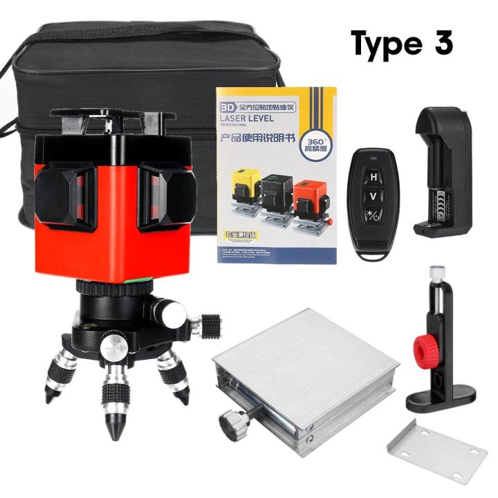 12 Line 360 Self-Leveling Horizontal Vertical Cross 3D Blue Light Laser ...
