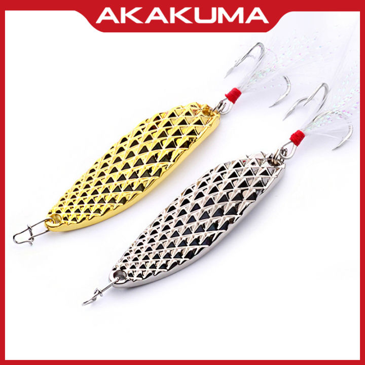 2 Color Fish-scale Metal Spinner Spoon Fishing Lure Hard Bait Sequins ...