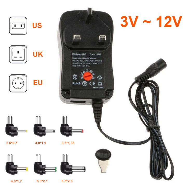 AC to Best DC Adjustable Multi Voltage Power Supply Adapter 3V 4.5V 5V ...