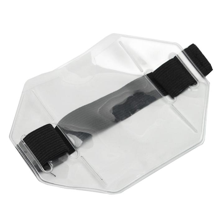 PVC Transparent Arm Band ID Card Badge Holder Case With Elastic ...