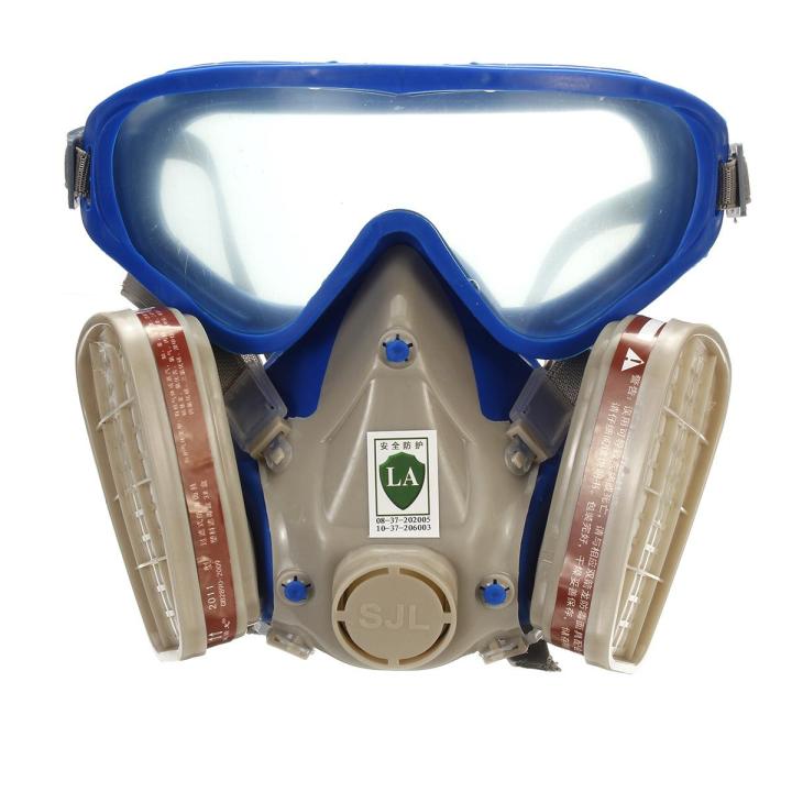 Breathable Gas New Mask Double Filter Fan Perspiration Dust Full Face ...