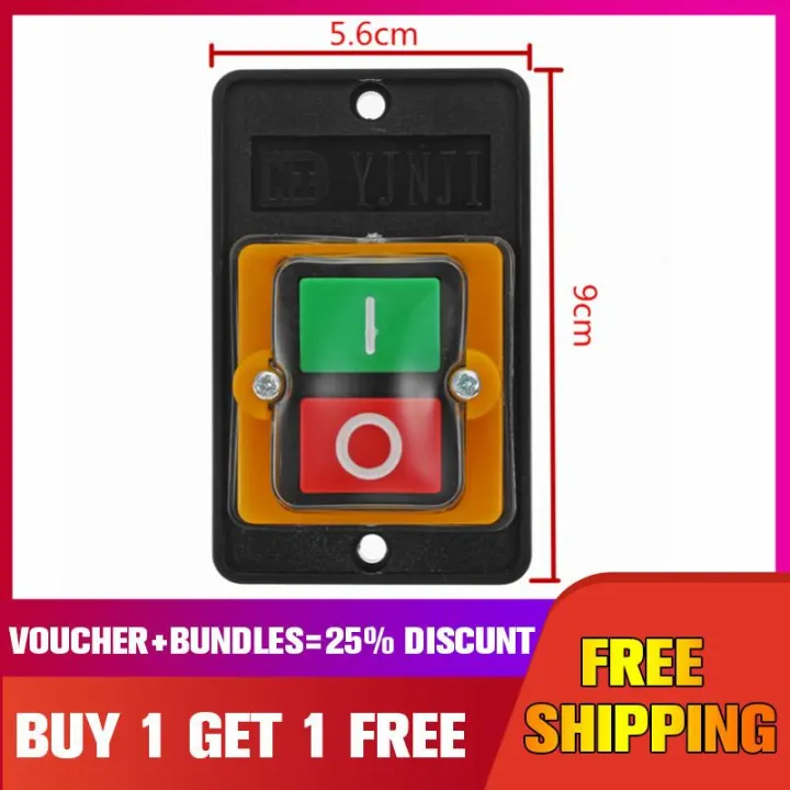 AC 220/380V Chic On/Off For Drill Motor Machine Water Proof Push Button Switch KAO-5M Industrial ...