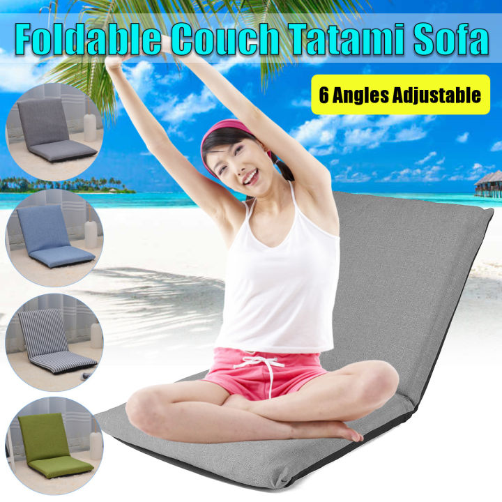 Foldable Couch Tatami Sofa 6 Angles Adjustable Relaxing Lazy Floor Seat ...