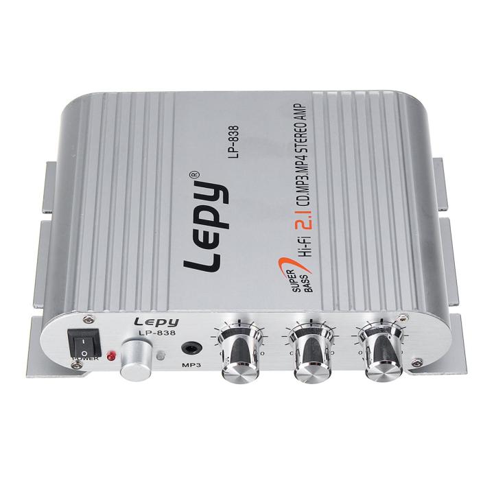 Lepy LP-838 New 20W Mini HiFi BASS 2.1 Car Audio Amplifier For Mobile ...