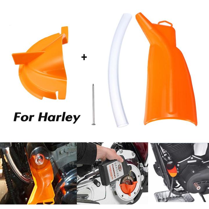 Motorcycle Orange Drip-Free O il Motors Filter Funnel Primary Case O il ...