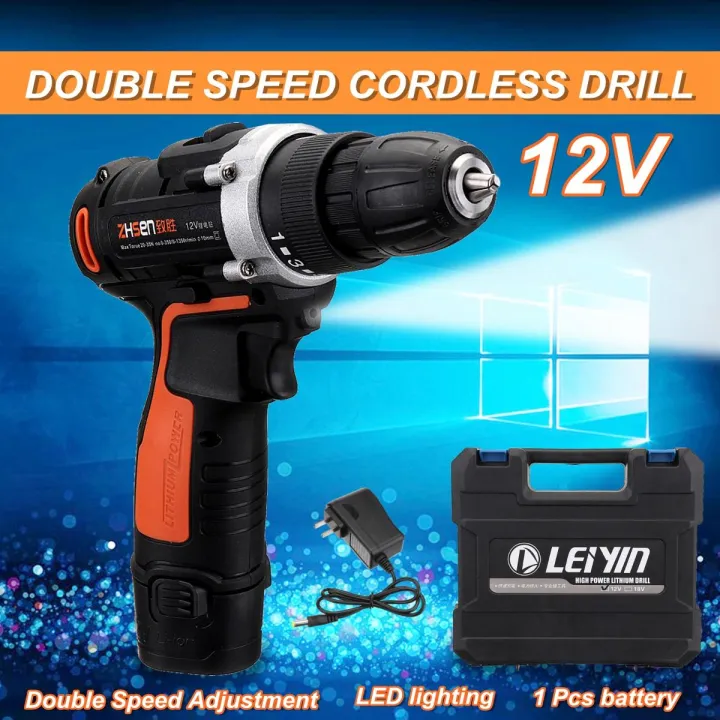 12V Tools Durable DIY 35NM Cordless Electric Drill Adjustable Double ...