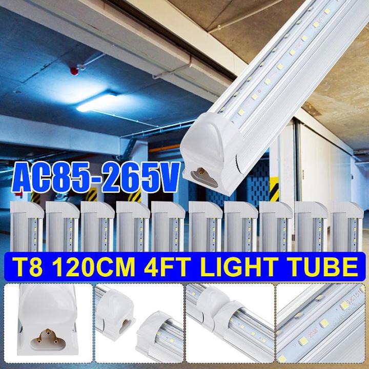 10Pcs T8 LED Chic Light Tube 4FT 120CM 36W 4Foot Dual Row V Shaped LED ...