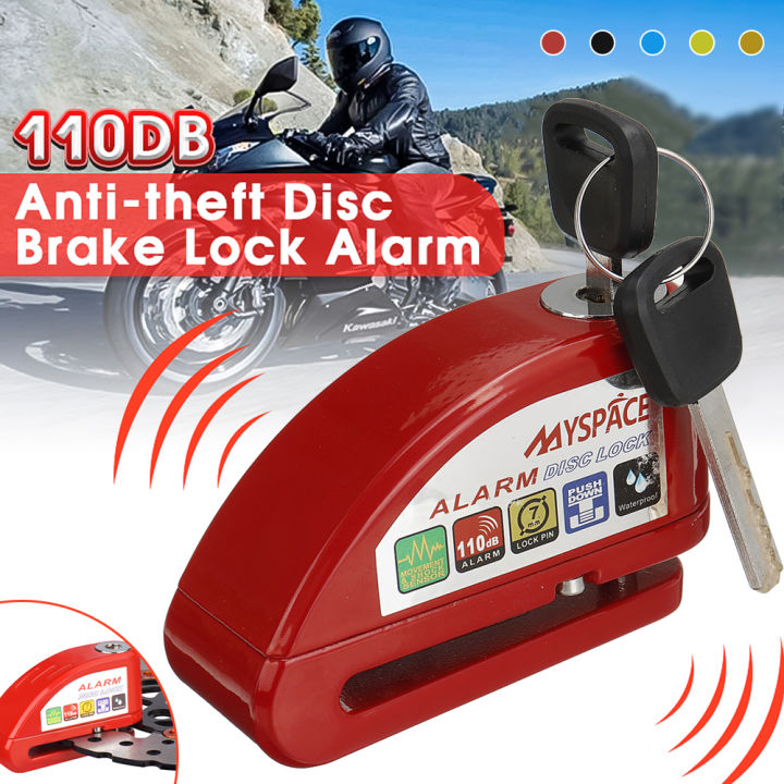 Motorcycle Alarm Lock Metal Security Anti-theft Wheel Disc Brake Lock ...
