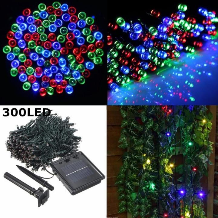 30M New 300 LED Solar Power String Fairy Light IP44 Waterproof Lamp ...