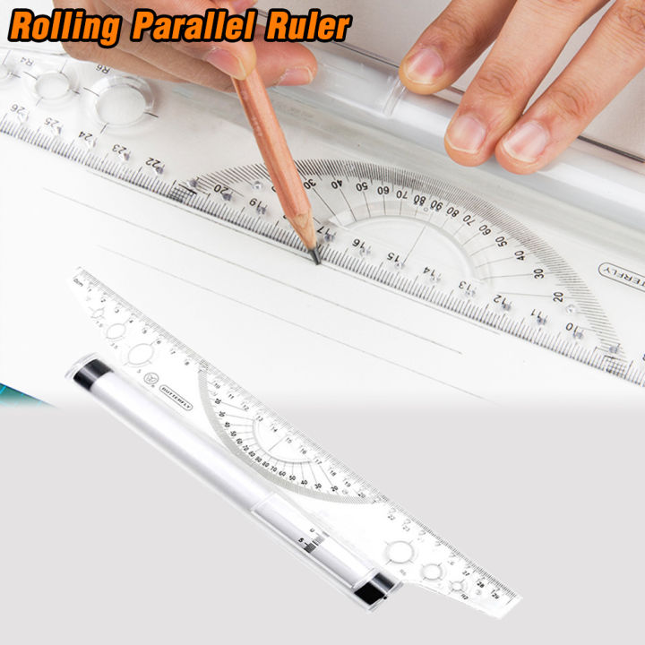Rolling Parallel Premium Ruler Foot Inch Metric Angle Tools DIY Rule ...