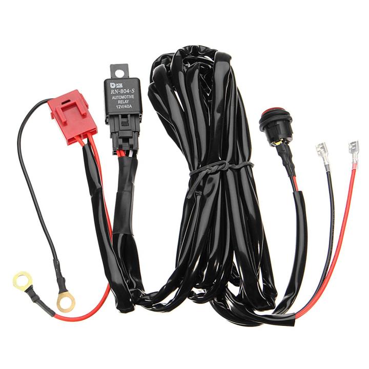 152007118396 12V 40A LED Work Fog Light Bar Wiring Harness Relay Kit ON ...