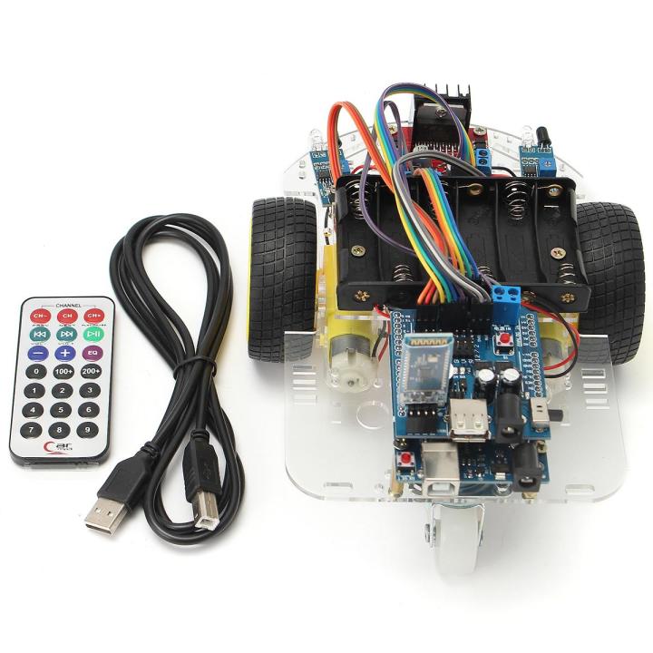 2WD Robot Car Kit Durable UNO R3 Android Control L298N TP4056 HC06 for ...
