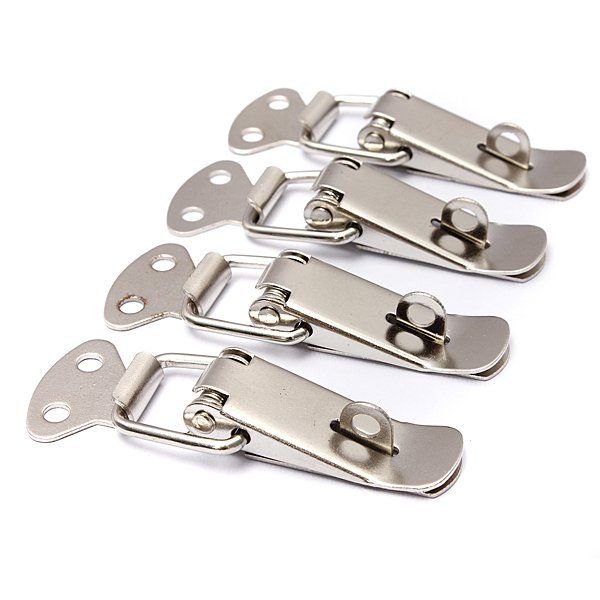4Pcs Silver Case Motors Box Chest Spring Loaded Iron Tone Draw Lock ...