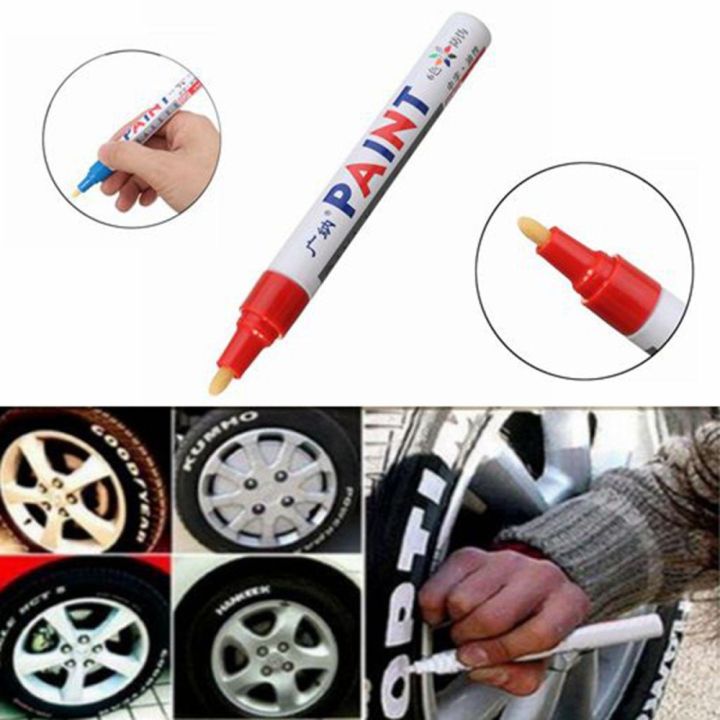 Red Universal Chic lWaterproof Permanent Paint Marker Pen Car Tire Tyre ...