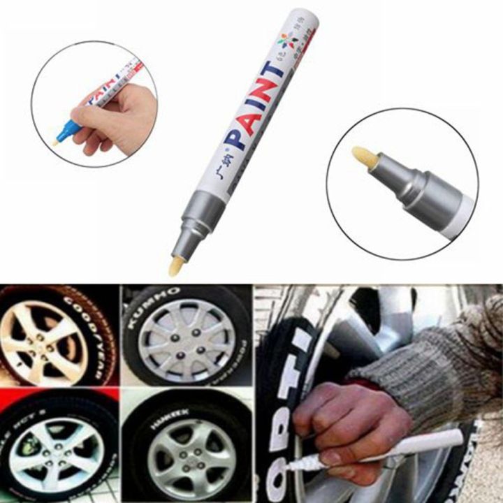 Silver Universal Chic lWaterproof Permanent Paint Marker Pen Car Tire ...