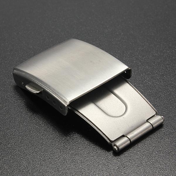 Stainless Steel Durable Watch Band Strap Button Fold Over Buckle Clasp ...