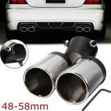 Universal Car Vehicle premium Twin Double Dual Chrome Exhaust Muffler ...