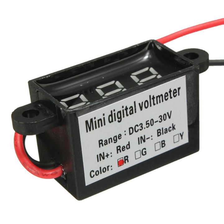 Waterproof 0.28'' 3.5-30V Mini Motors Digital LED Voltmeter Volt Meter ...