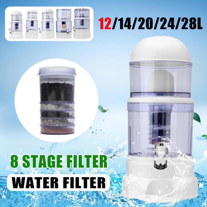 12L-28L 8 Stage Water Filter Ceramic Carbon Mineral Benchtop Dispenser ...