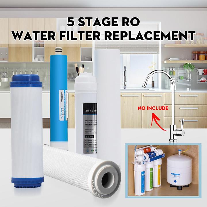 5 Stage New Reverse Osmosis FULL Replacement Water Filter Kit with 50 ...