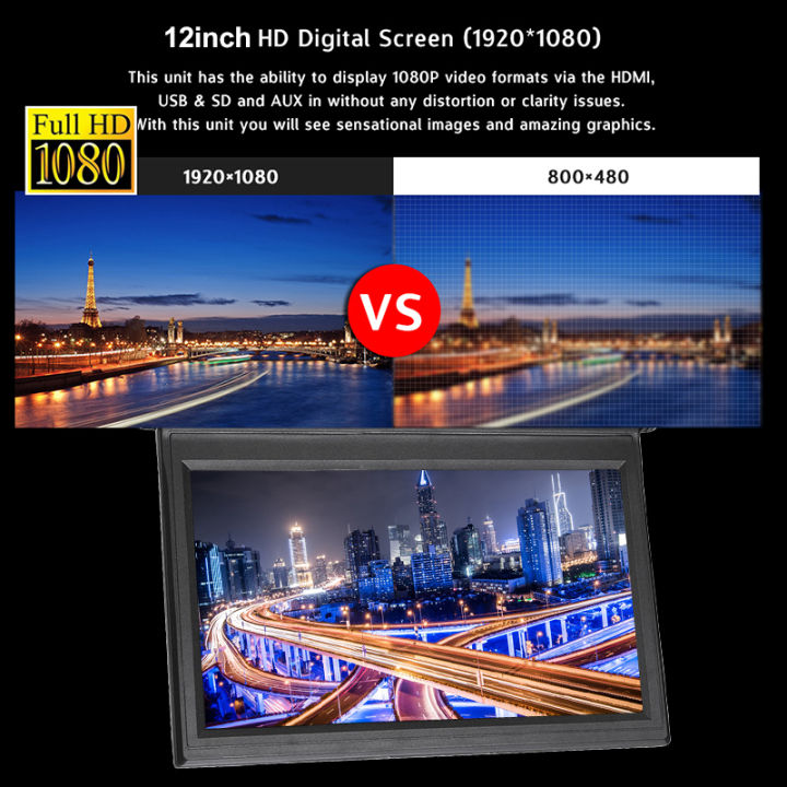 12 InchFull Highquality HD 12V 24V Screen Flip Down Monitor Roof Mount ...