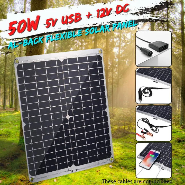 50W 18V HOT SELL Mono Solar Panel Dual 12V/5V Universal Serial Bus ...