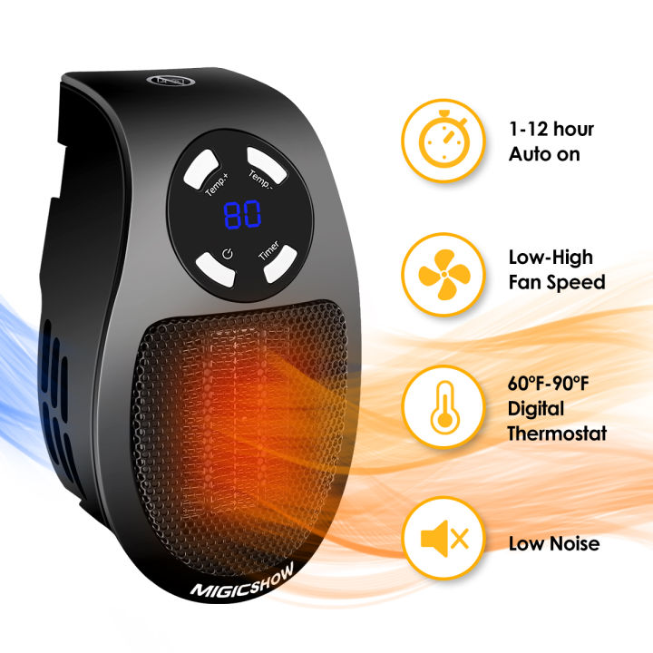153/5000 MIGICSHOW Handy Space Heater, Plug-in Ceramic Mini Heater ...