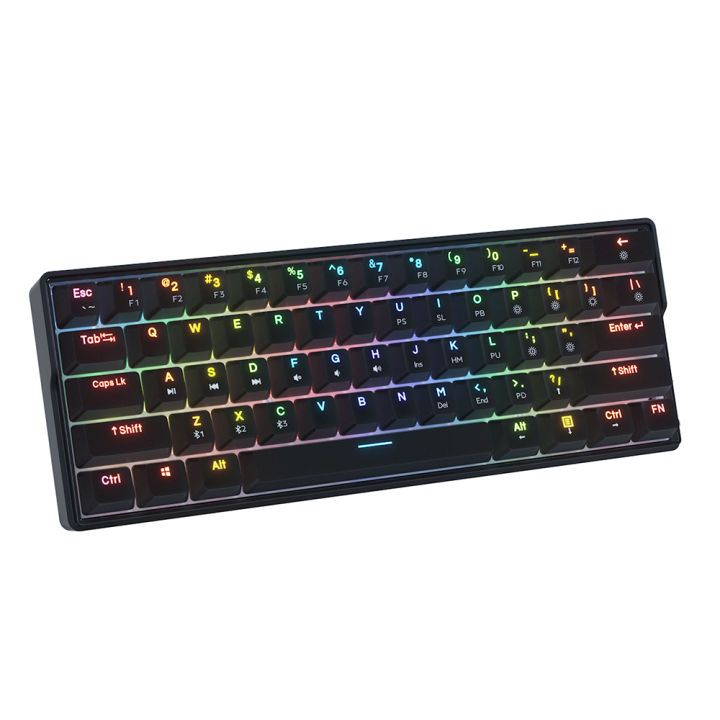 KEMOVE SnowFox 61 Computers Keys 60% NKRO 5.1 Type-C Dual Mode ...