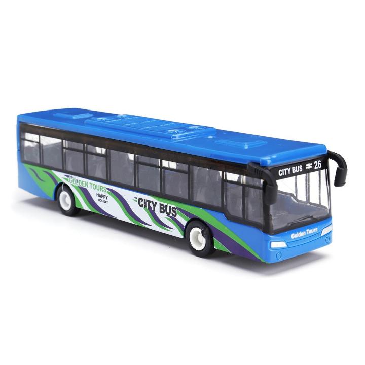 15cm Pull Back toys Bus Kids Toy Baby Pull Back Shuttle Bus Diecast ...