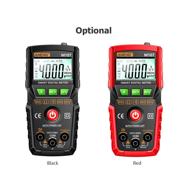 ANENG M107 Smart Digital Multimeter 4000 Counts NCV Universal Meter ...