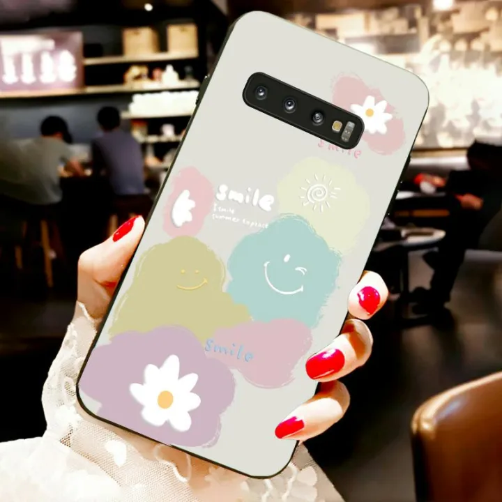 For Samsung Galaxy S10 Plus Back Cover Case Fashion Big Wave Flower ...
