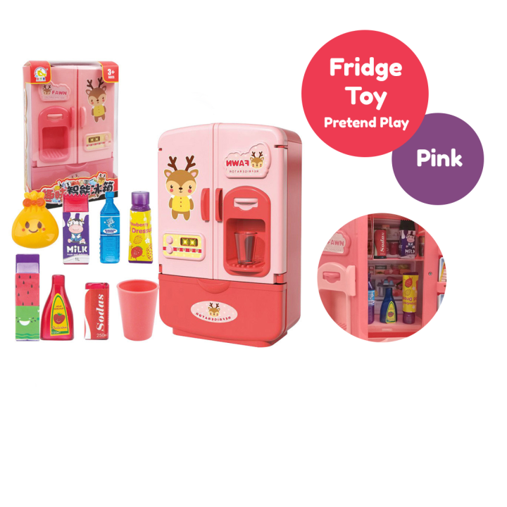Iskiddo Kids Pretend Play Kitchen Playset Refrigerator Fridge Toy ...
