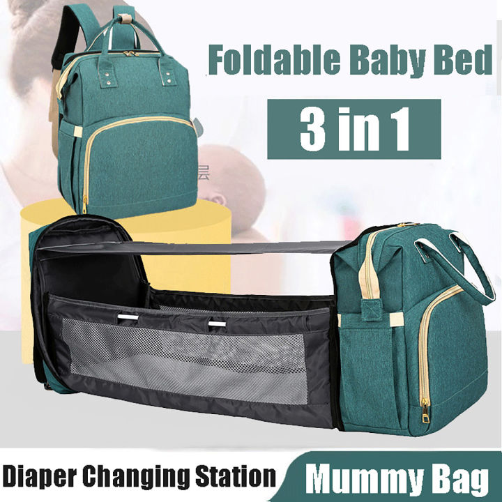 3 in 1 Travel Bassinet Foldable Baby Bed for Bady and Toddler, Diaper ...