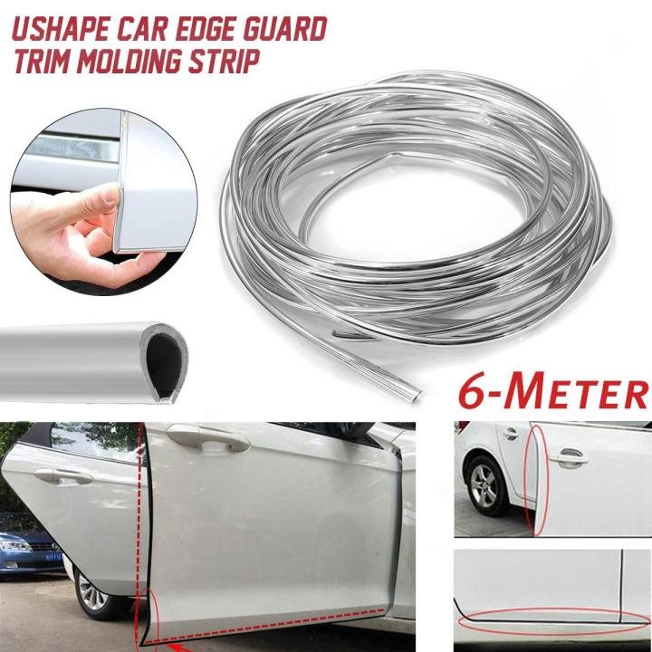Black 6-Meter Permium Long U-Shape PVC Car Edge Guard Trim Molding ...