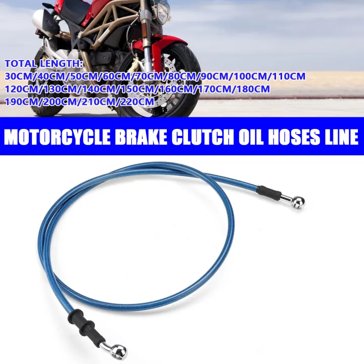 Motorcycle Brake Cable New Bike Braided Clutch Oil Hoses Line Pipe 30cm-220cm #Blue - 100 cm ...