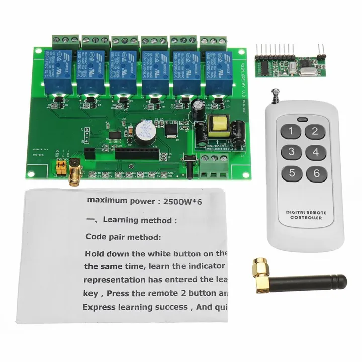 12V Best 6 Tools DIY Channel DIY Receiver Relay Module Board With RF ...