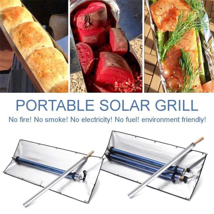Single/Dual Portable New Solar BBQ Grill Camping Oven Fuel Free Stove ...