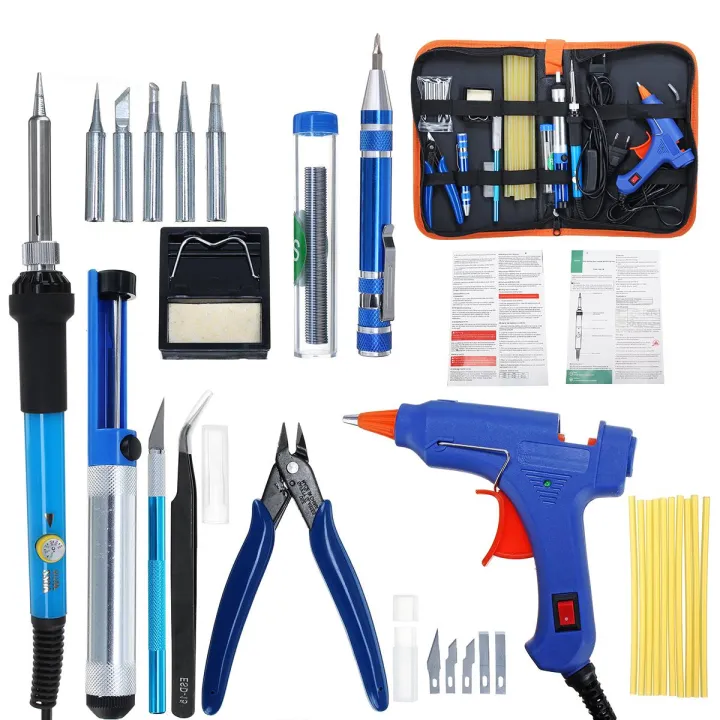 Electric Soldering New Iron Set Desoldering Pump Welding Hot Melt Glue ...