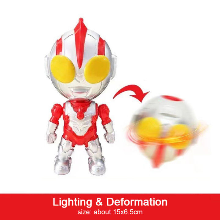【Must-Have Style】 15cm Ultraman Action Figure LED Rotate Transformers ...