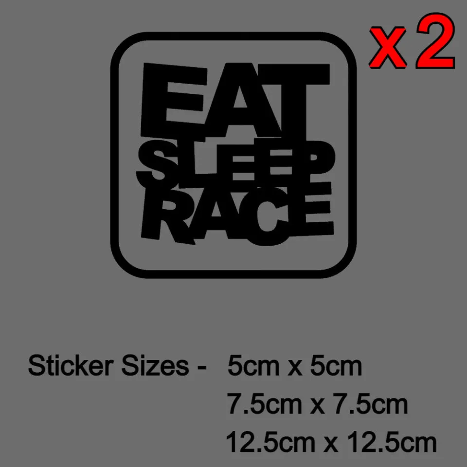 Eat Sleep Race Stickers